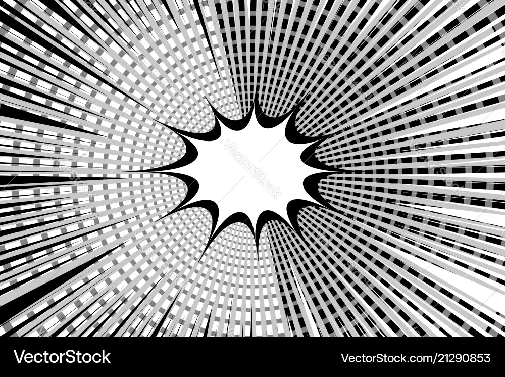 Comic explosive monochrome template Royalty Free Vector