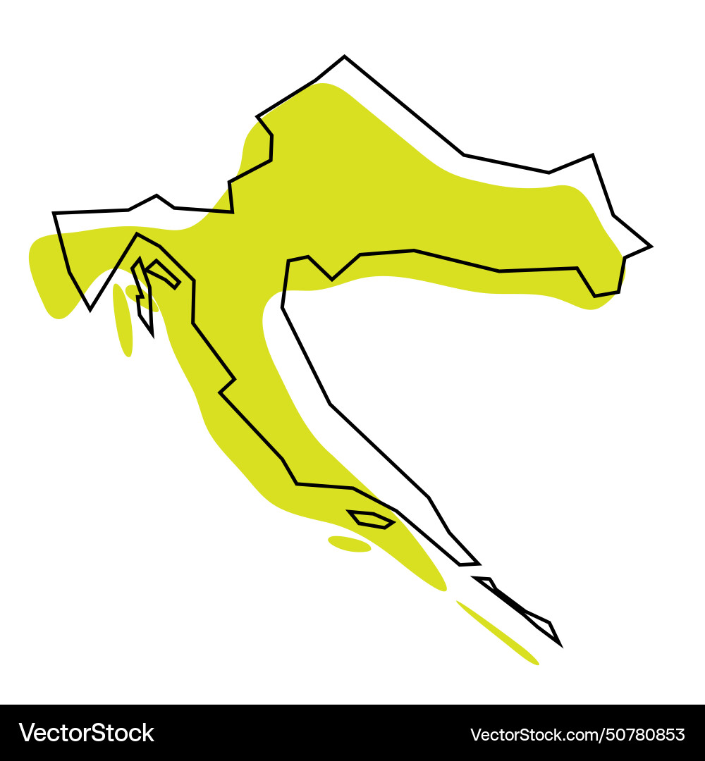 Croatia simplified map Royalty Free Vector Image
