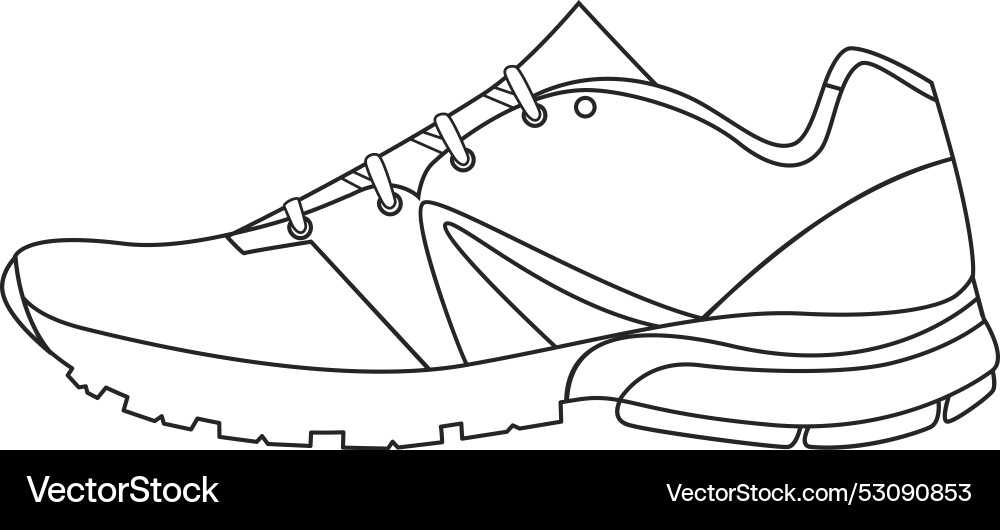 Cross trainers sneakers line icon athlete Vector Image