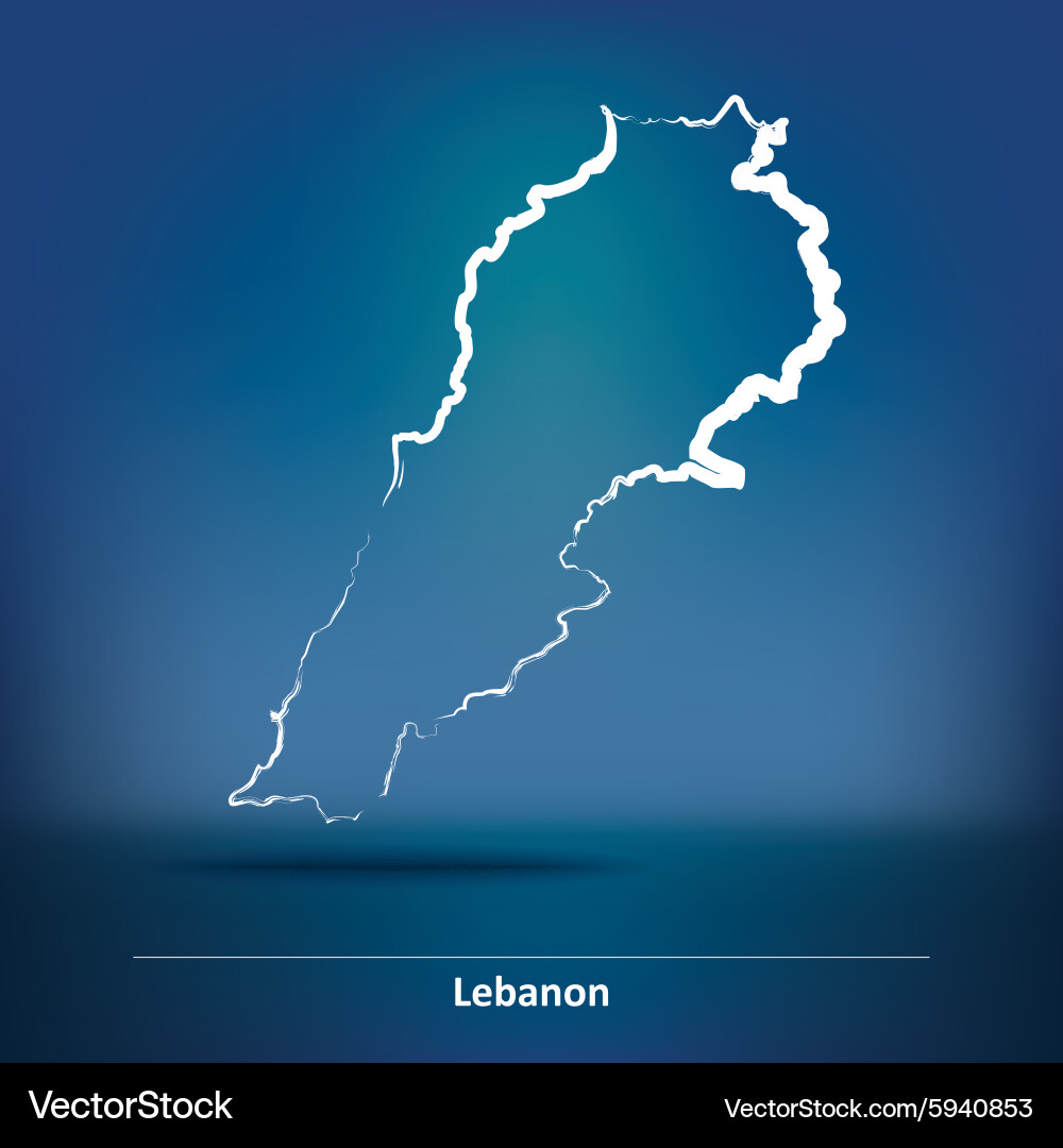 Doodle map of lebanon Royalty Free Vector Image