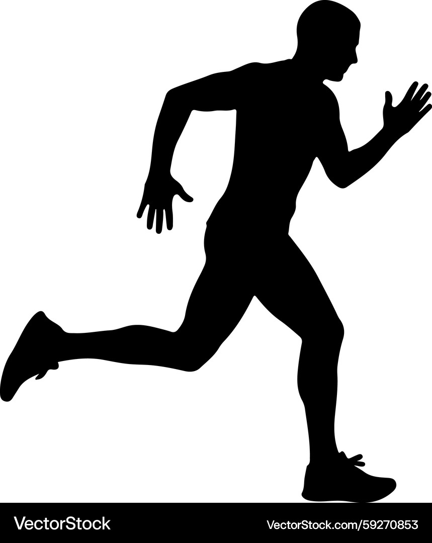 Dynamic Runner Silhouette Royalty Free Vector Image