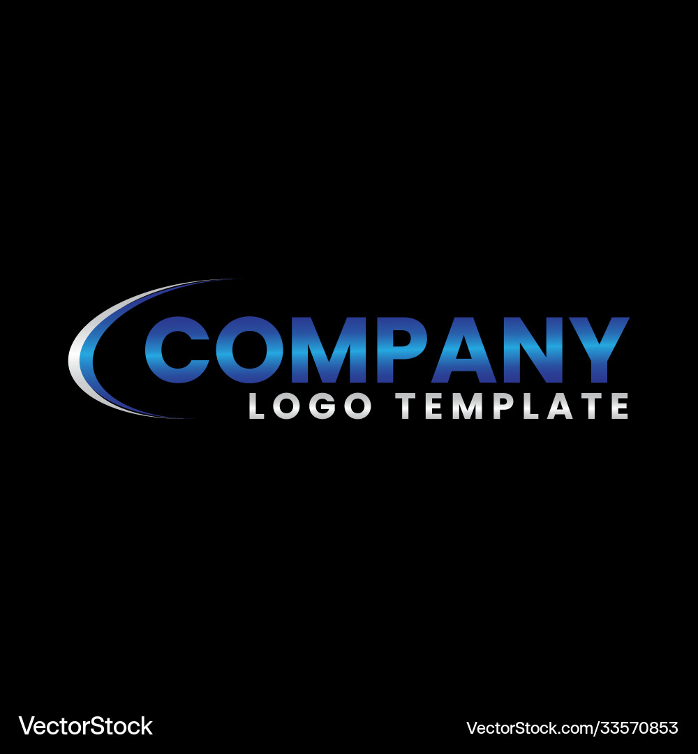 Modern blue and silver company logo template Vector Image
