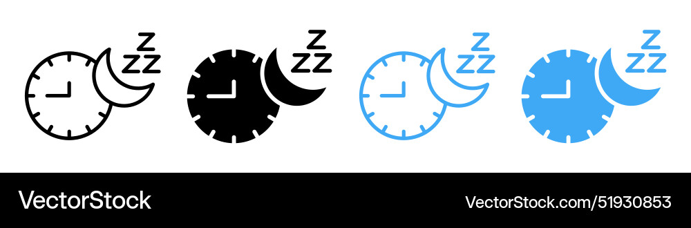 Night time sleep schedule icon with moon Vector Image