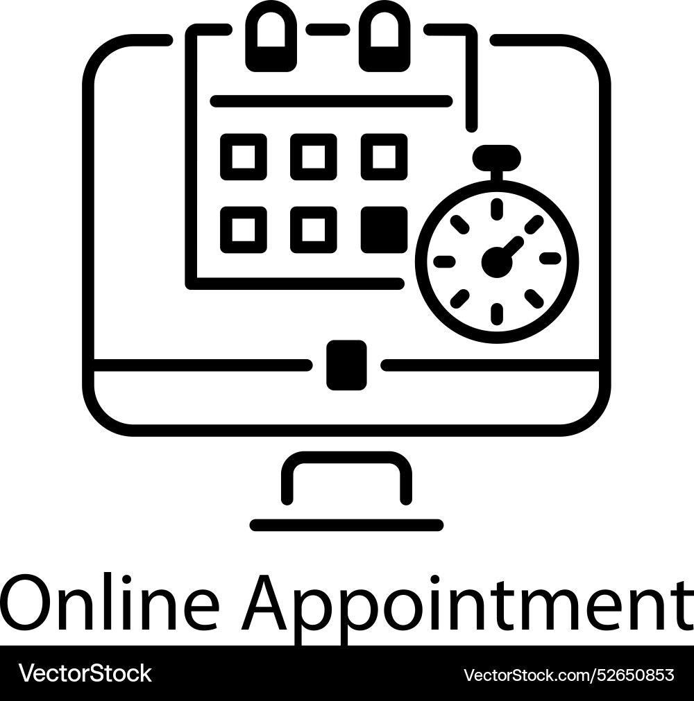 Online appointment Royalty Free Vector Image - VectorStock