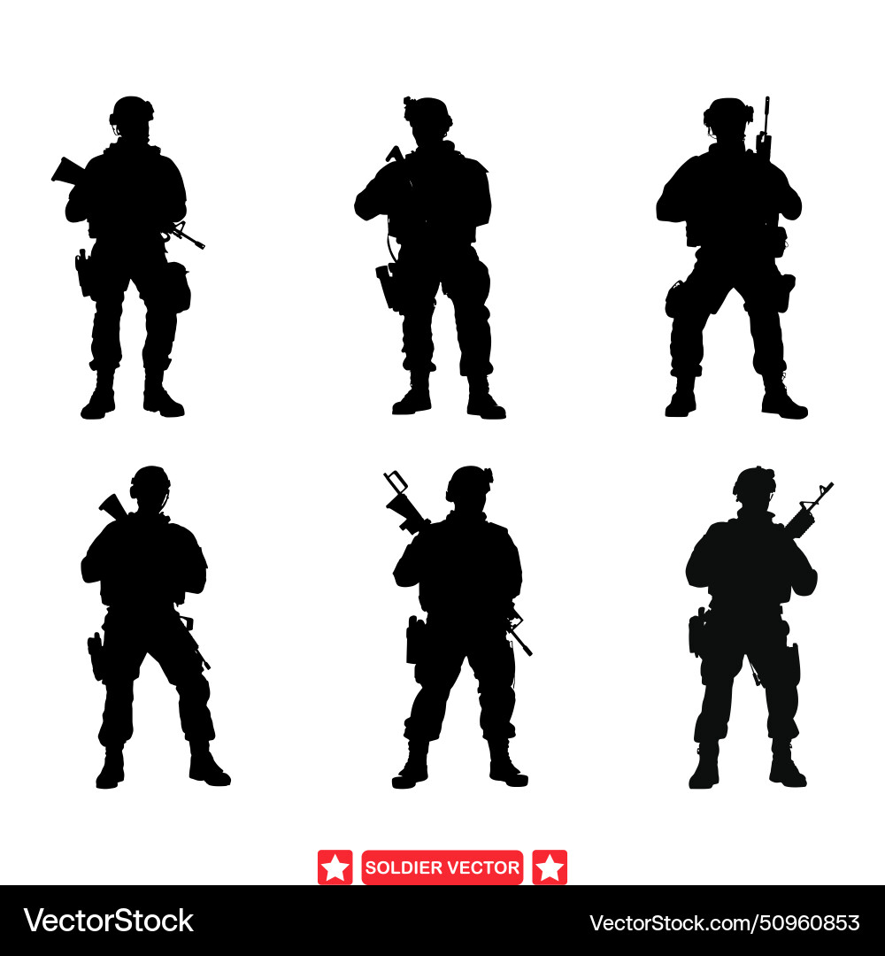 Strength in action bold soldier for patriotic Vector Image