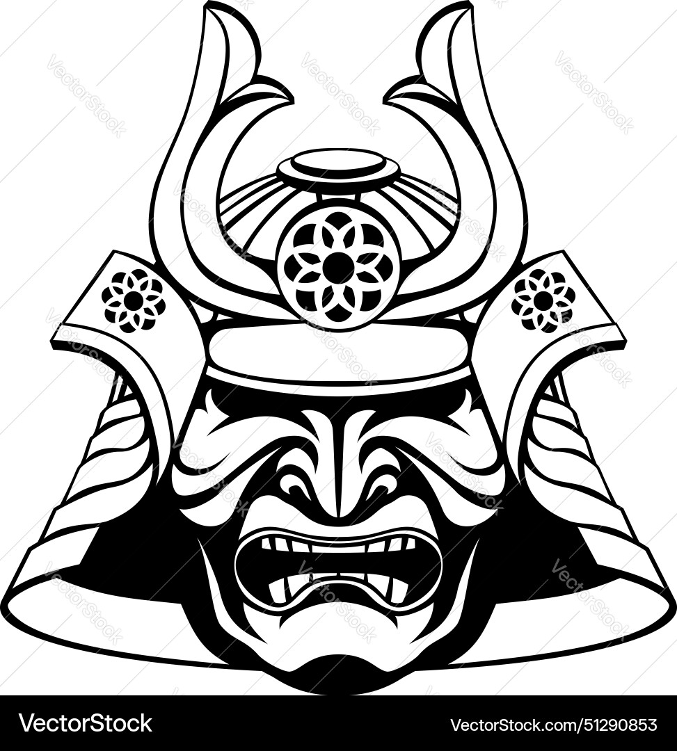 Stylized samurai mask Royalty Free Vector Image