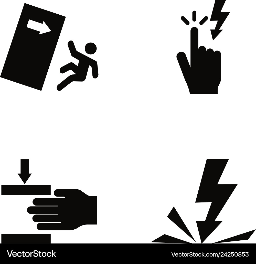 Warnzeichen Gefahr einfache verwandte Symbole Vektorbild