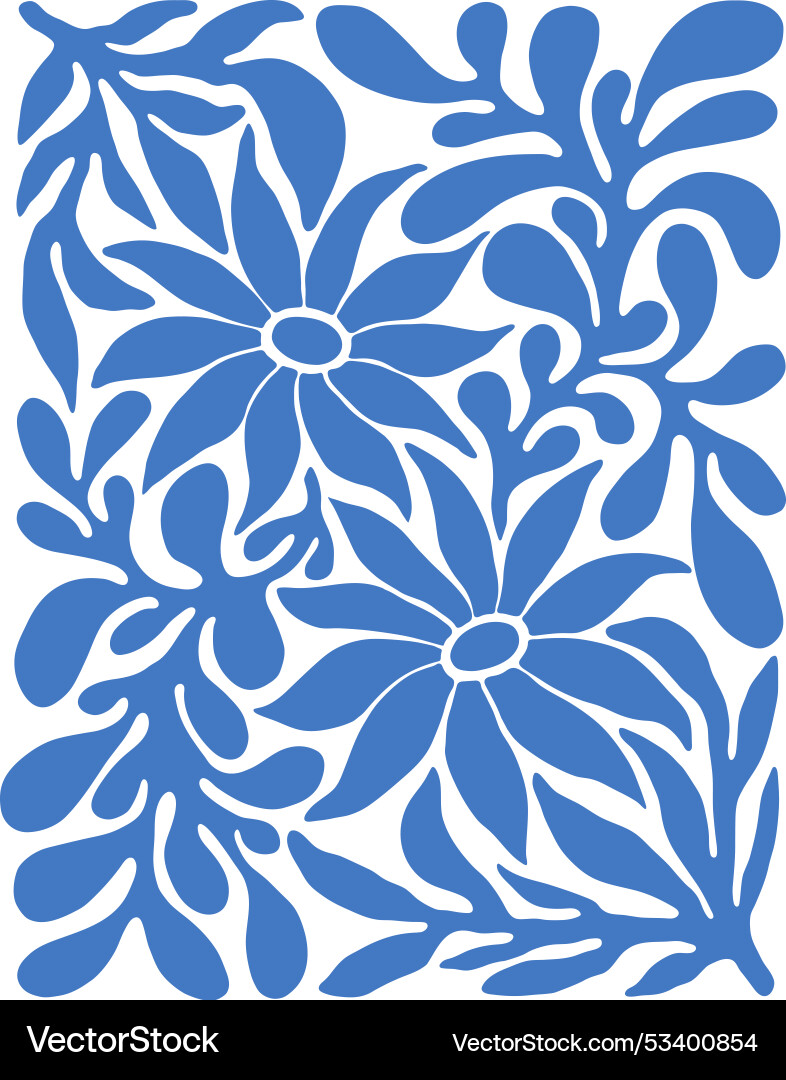 Abstract matisse inspired modern botanical art Vector Image