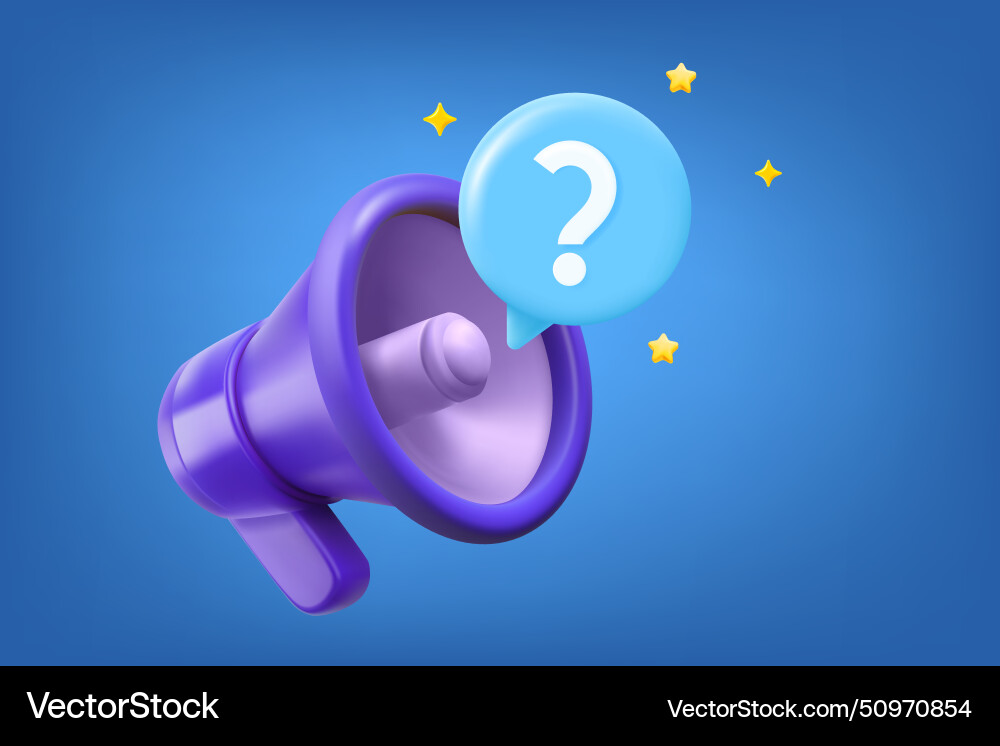 Bullhorn with exclamation point announcement Vector Image