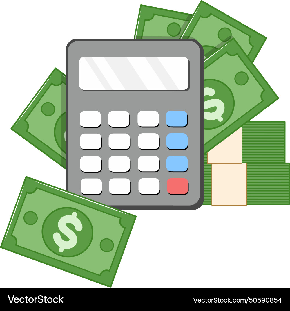 Calculator and dollar money Royalty Free Vector Image
