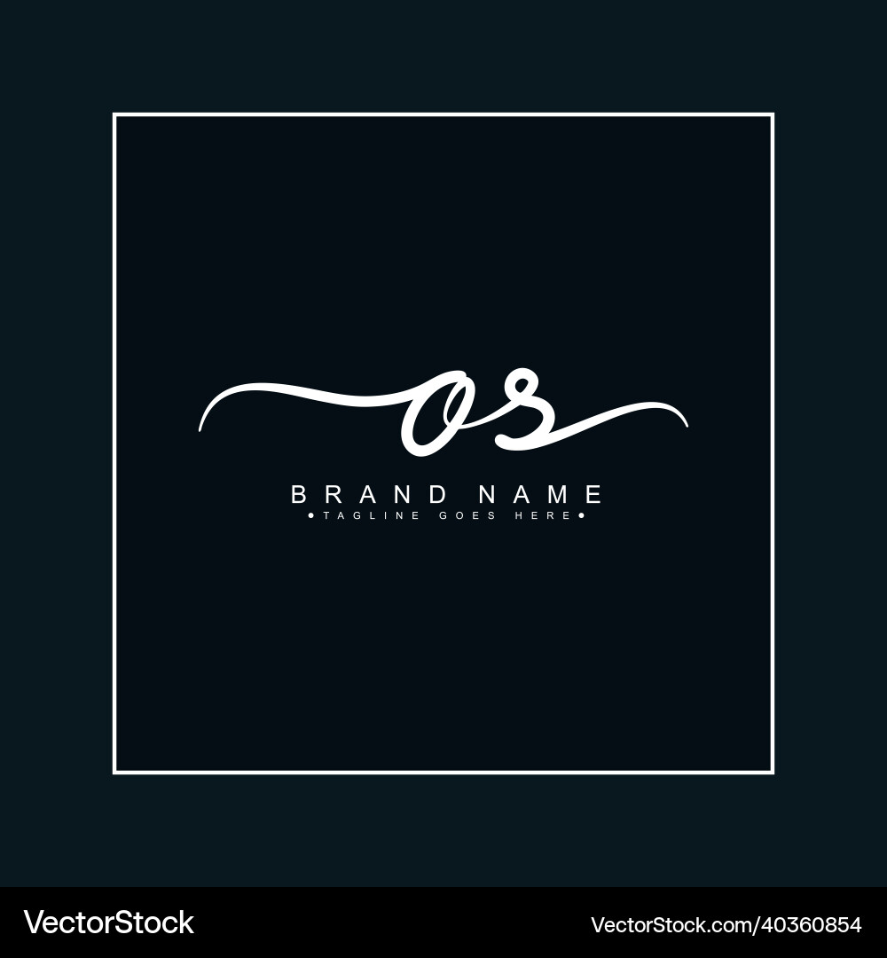 Elegant OS Signature Logo Royalty Free Vector Image
