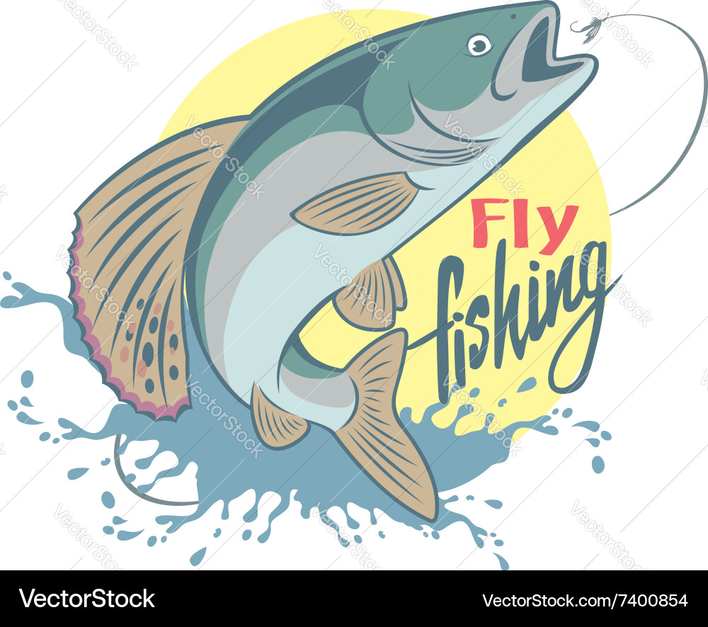 Fly fishing Royalty Free Vector Image - VectorStock