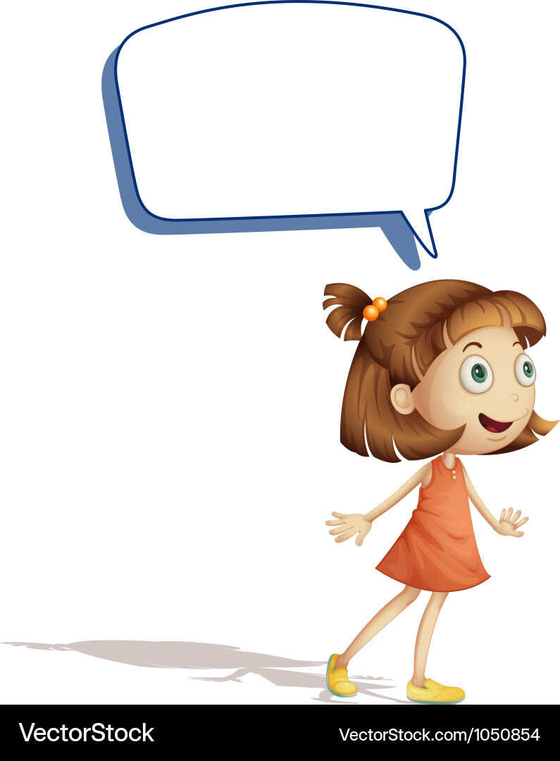 Girl and call out Royalty Free Vector Image - VectorStock
