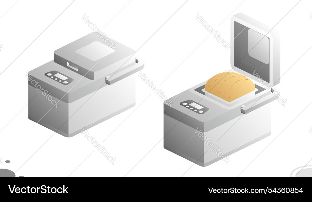 Isometric bread maker icon isolated on white Vector Image