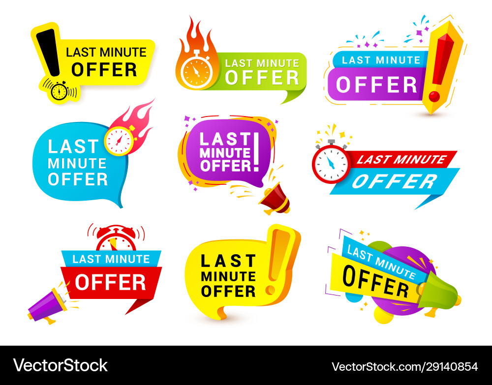 Last minute offer realistic Royalty Free Vector Image
