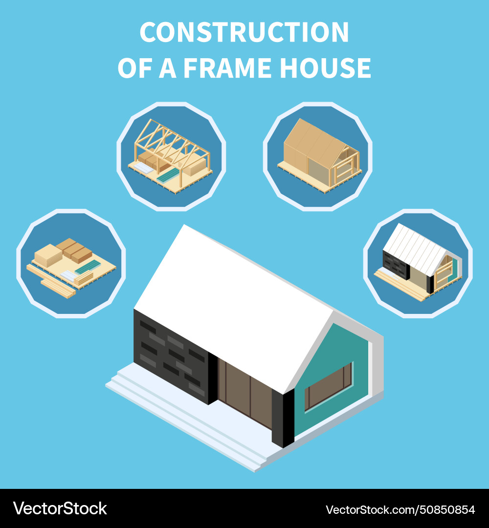Modular building concept Royalty Free Vector Image