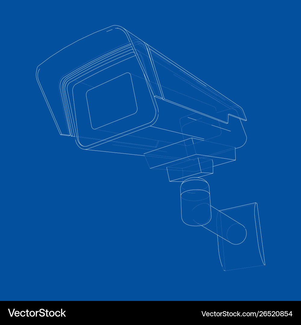 Outline cctv camera security Royalty Free Vector Image