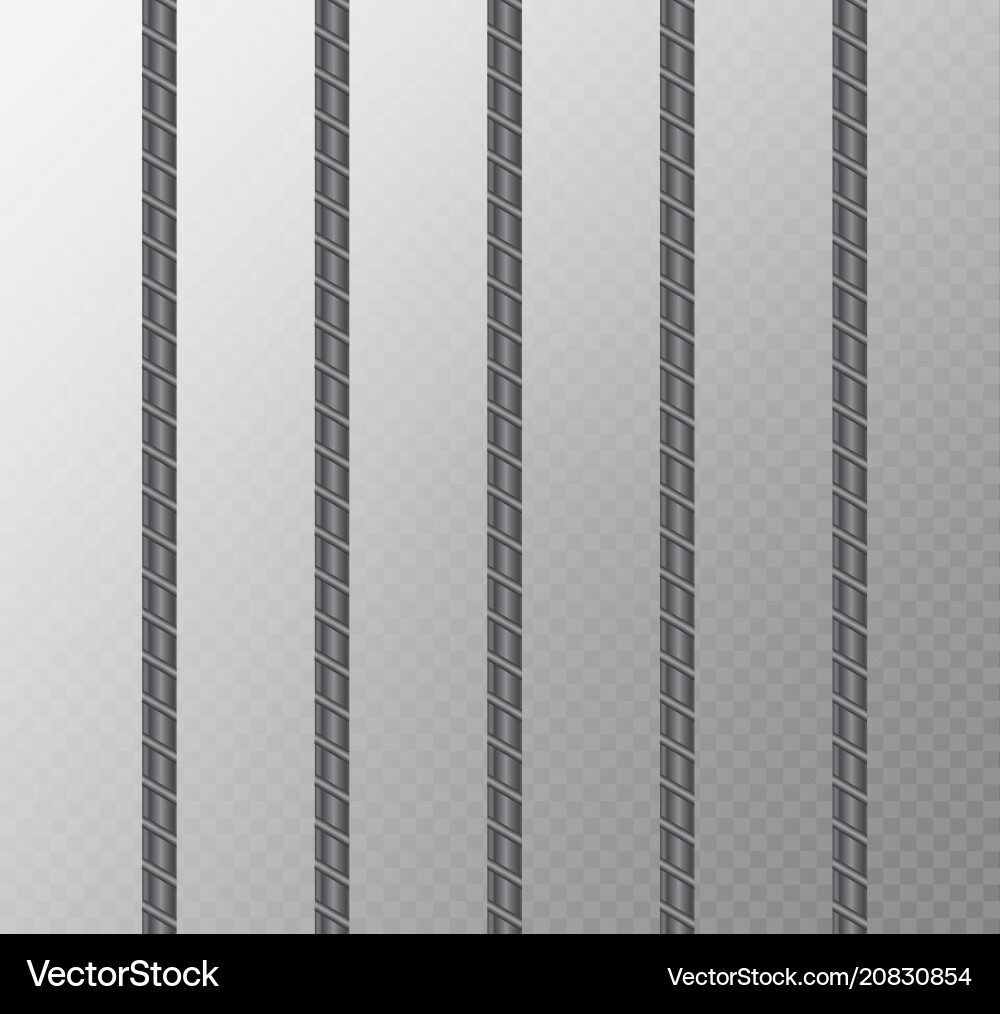Realistic metal prison grilles isolated Royalty Free Vector