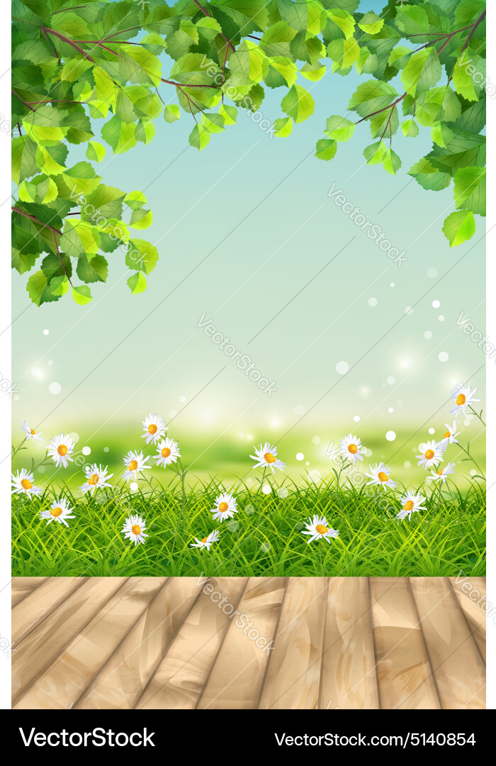Serene Meadow Landscape Royalty Free Vector Image