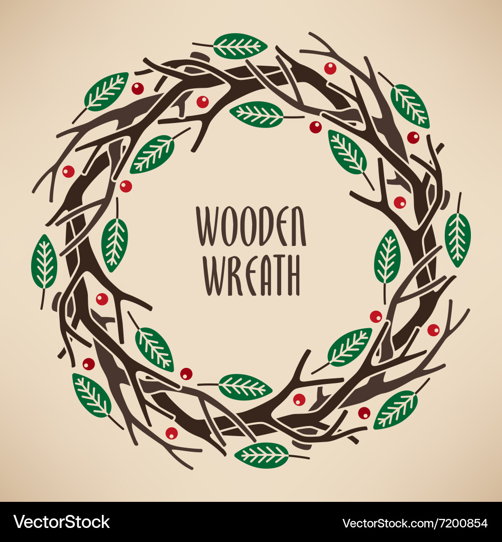 Wreath made of branches Royalty Free Vector Image
