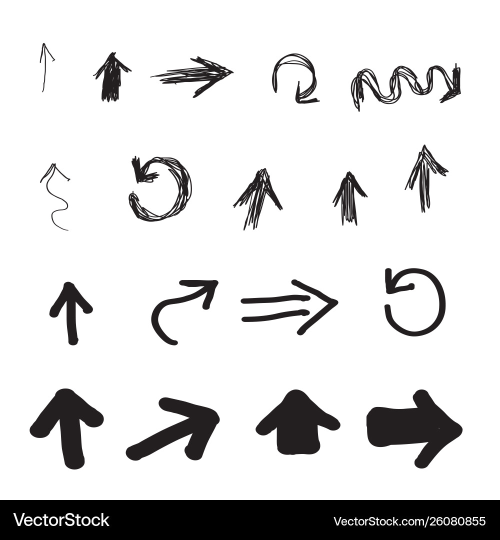 Arrow mark icons collection stlylized Royalty Free Vector