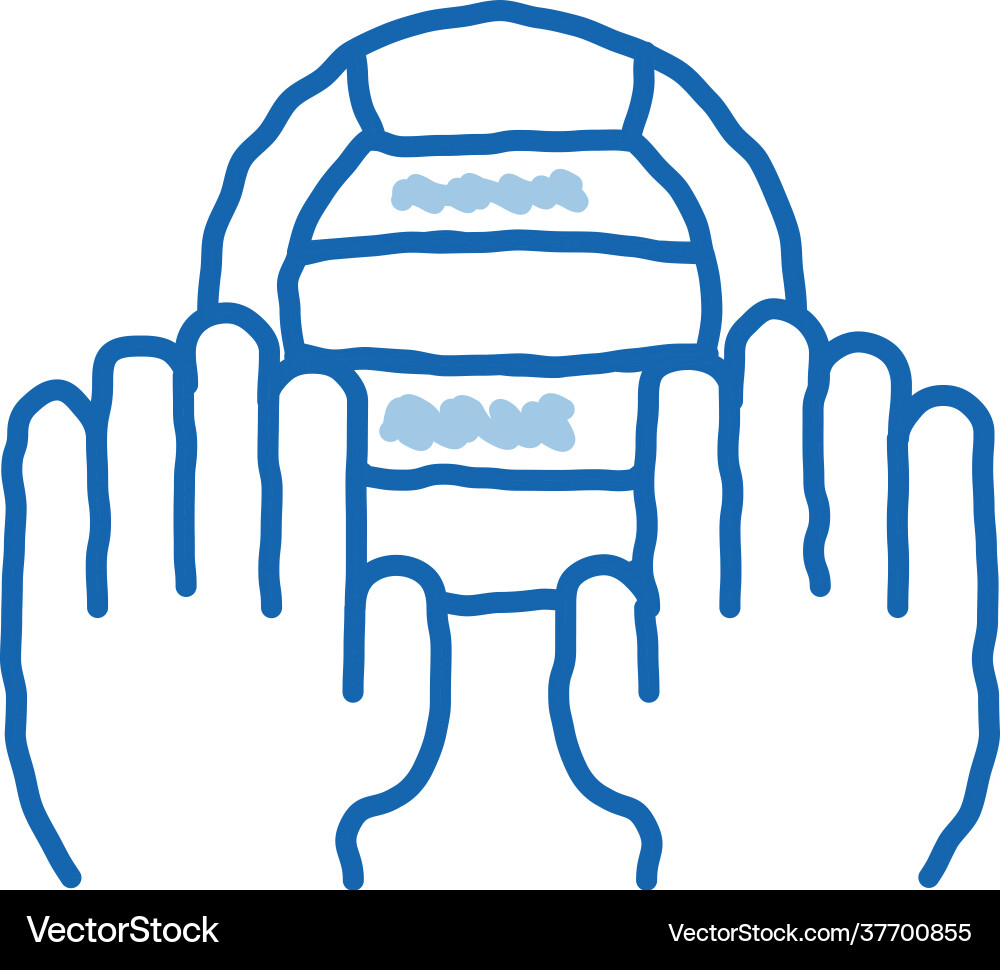 Catching volleyball ball icon outline Royalty Free Vector