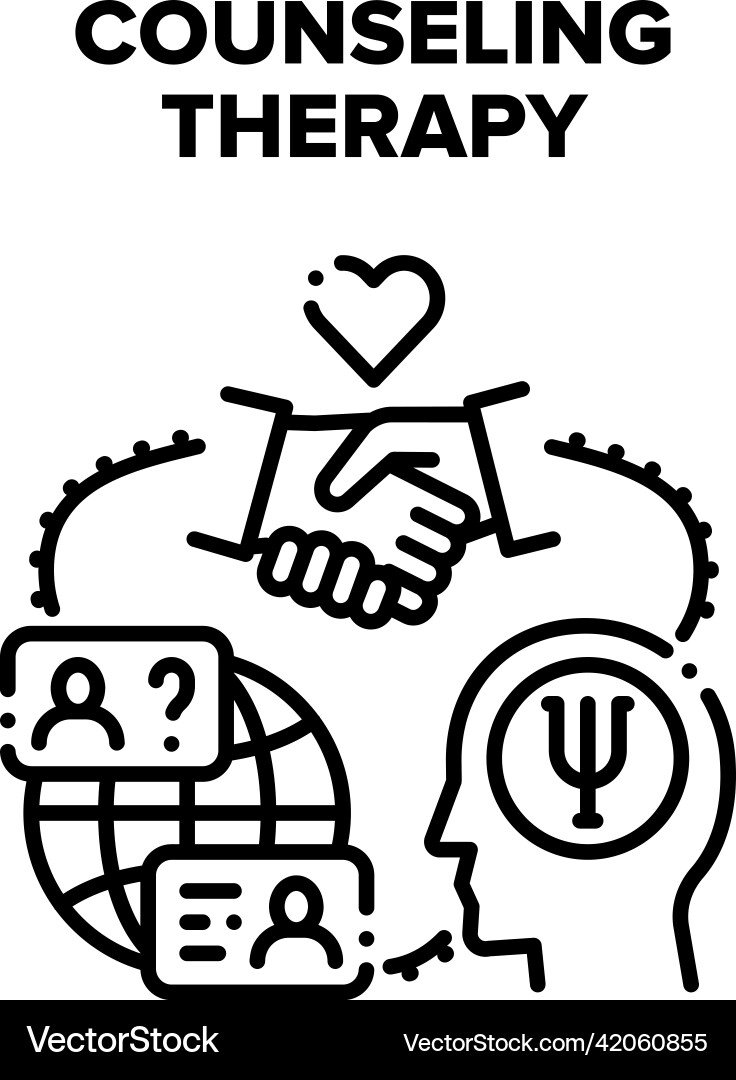 Counseling therapy black Royalty Free Vector Image