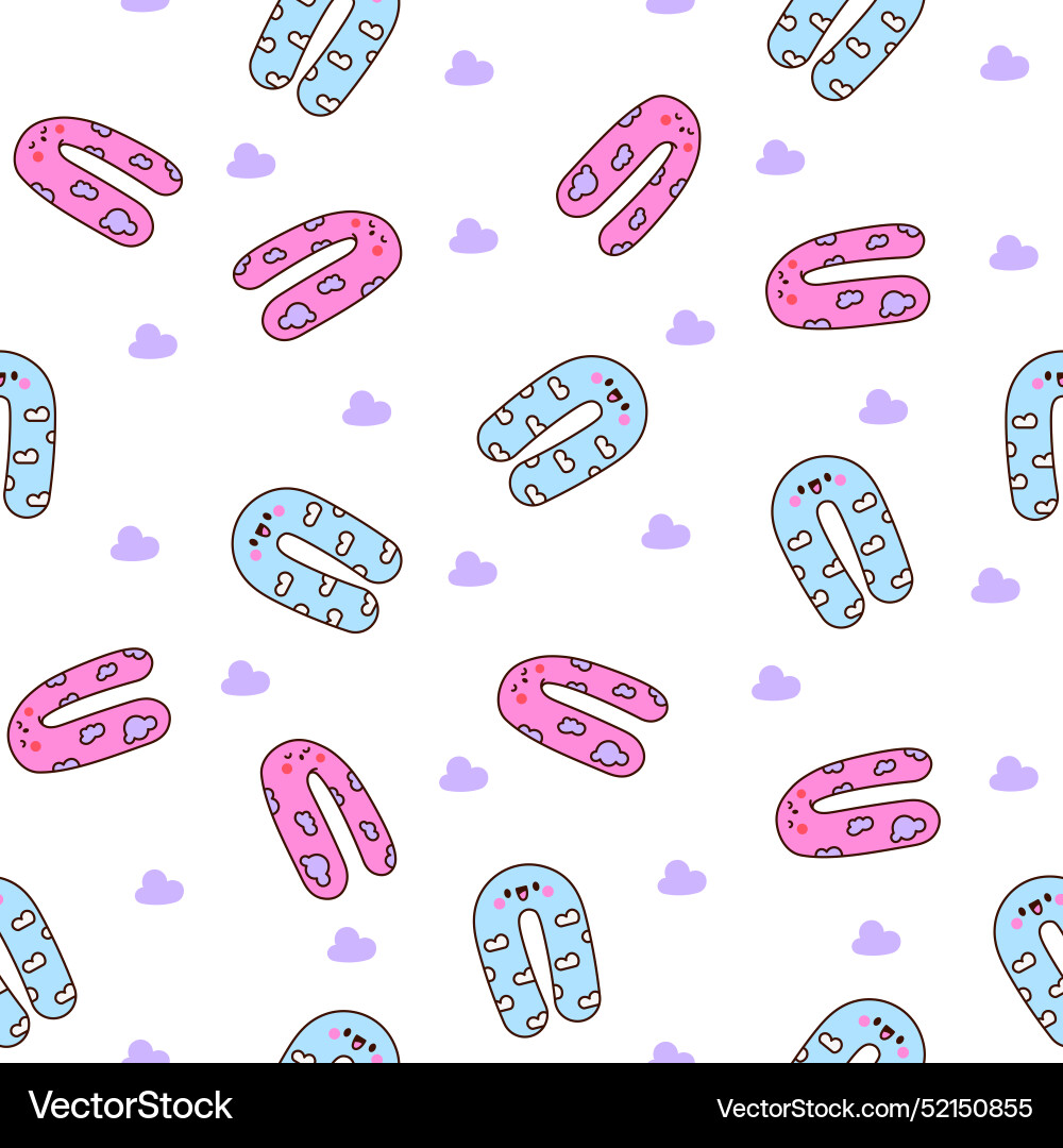 Cute characters from pillows seamless pattern Vector Image