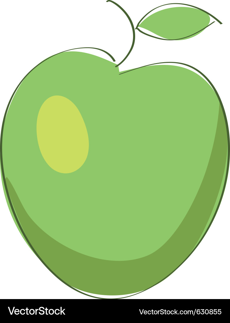 Green apple Royalty Free Vector Image - VectorStock