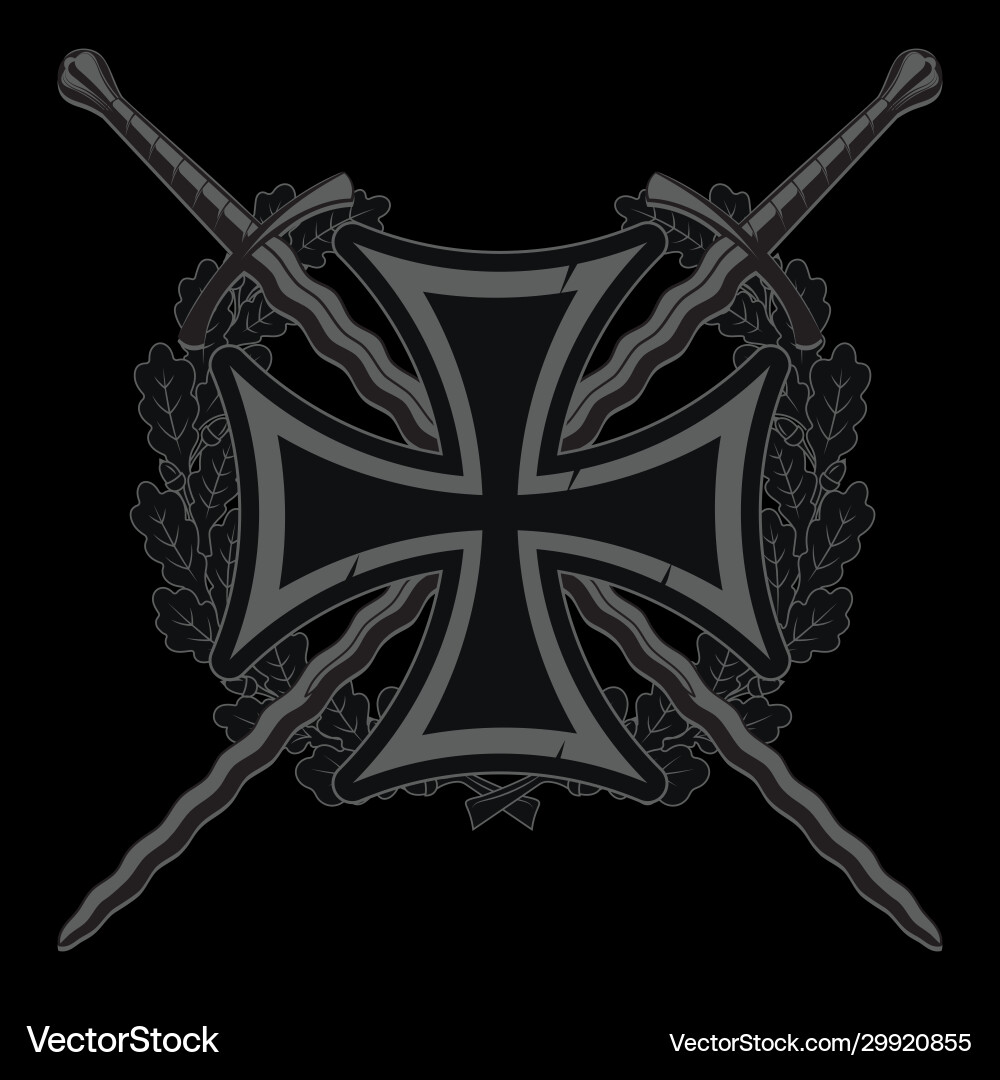 Medieval heraldic emblem design iron cross Vector Image