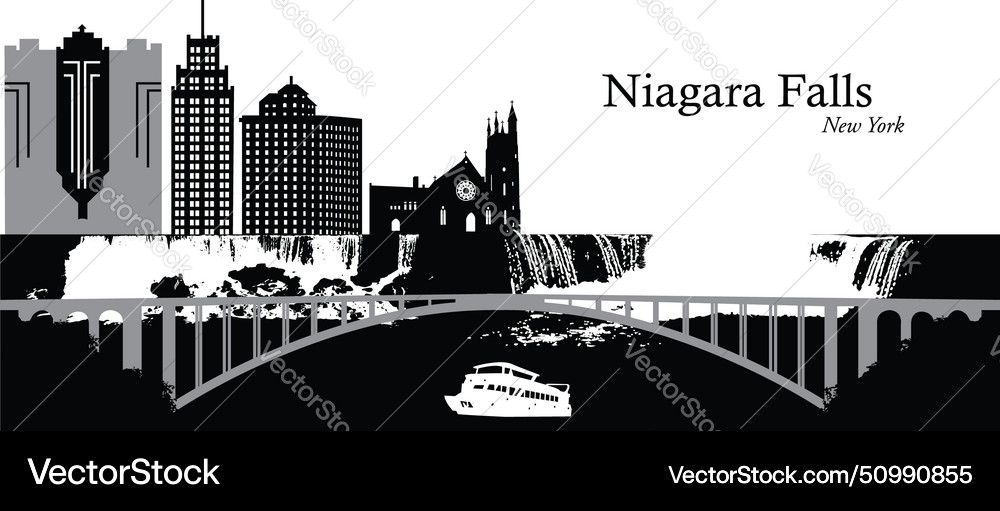 Niagara falls new york skyline Royalty Free Vector Image