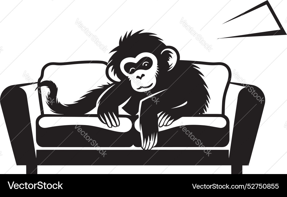 Slumber seat retreat monkey on couch logo hammock Vector Image