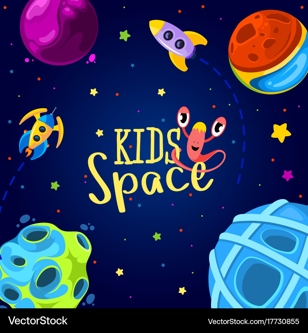Space frame design kids Royalty Free Vector Image