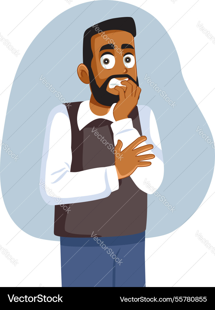 Stressed Businessman - Anxiety & Worry Vector Image