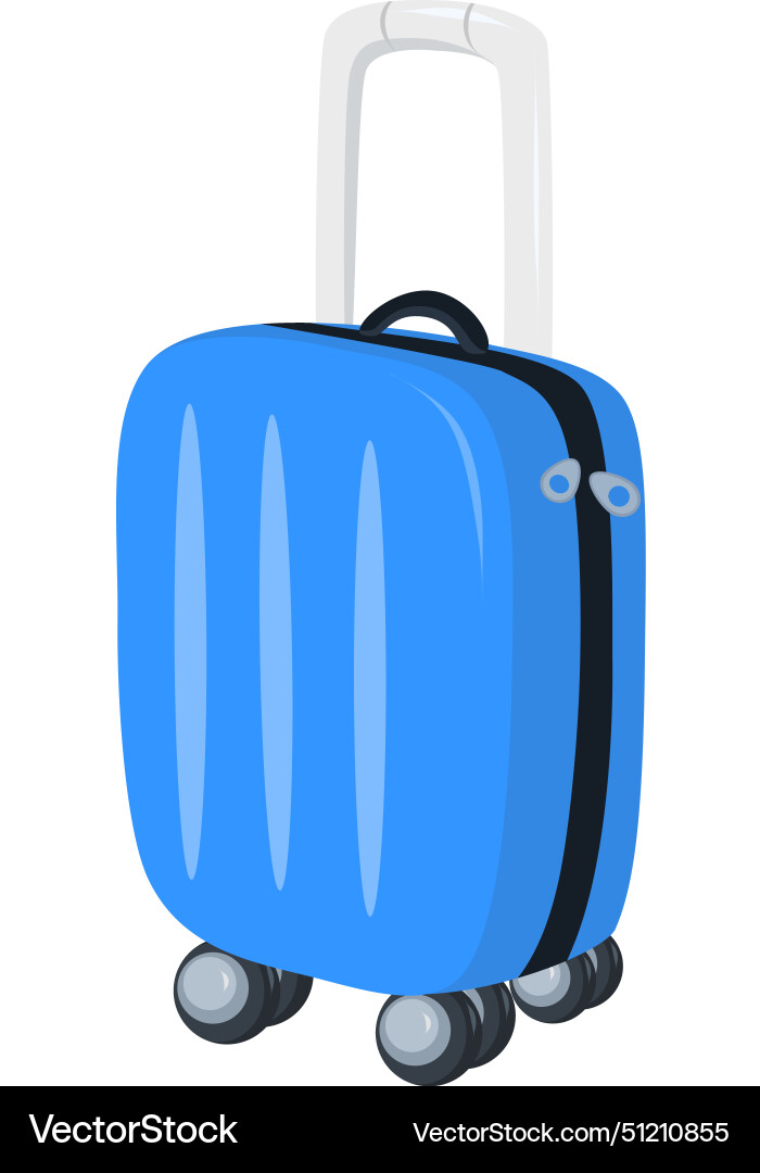 Travel suitcase large blue polycarbonate Vector Image