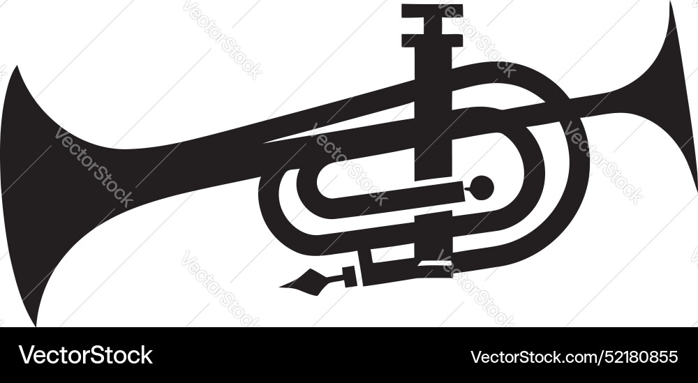 Trumpet tune musical emblem design melodic marvel Vector Image