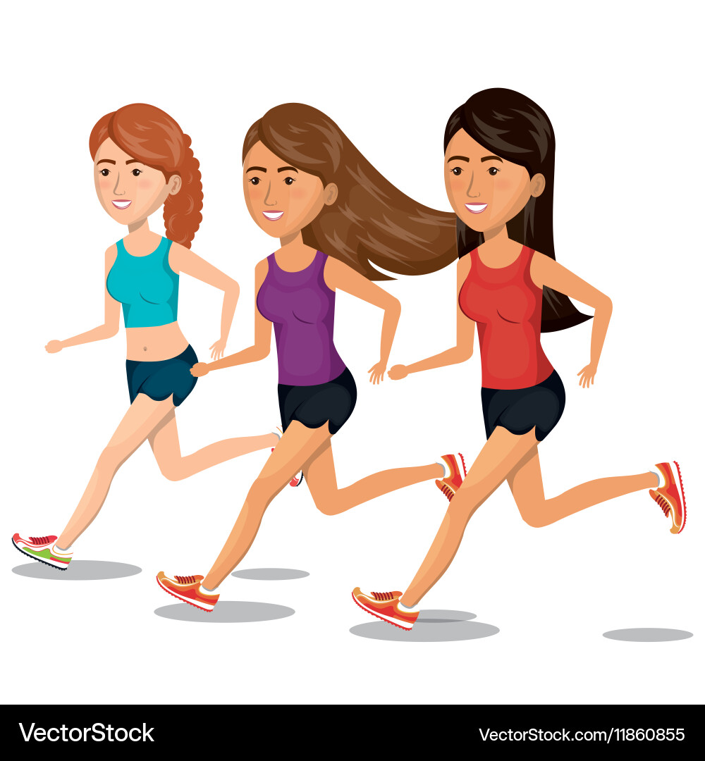 Women running characters icon Royalty Free Vector Image