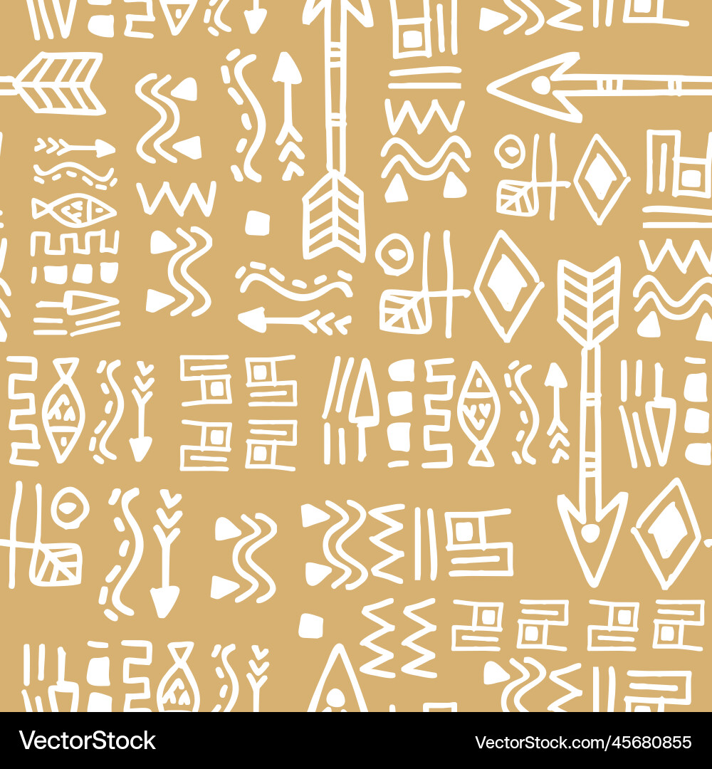 Yellow colors pattern with seamless hand drawn Vector Image