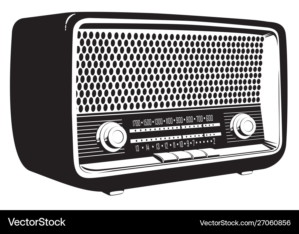 An old radio receiver Royalty Free Vector Image