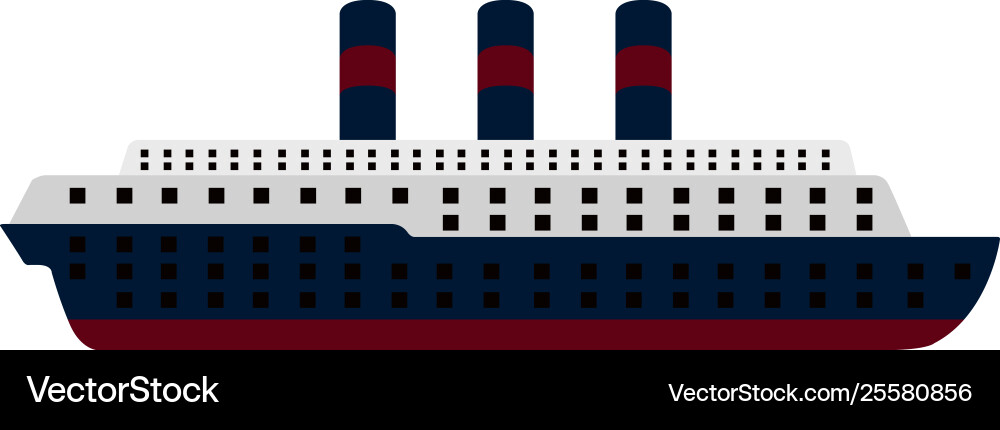 Isolated side view a cruise ship Royalty Free Vector Image