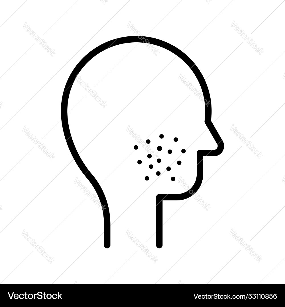Man acne on face icon Royalty Free Vector Image