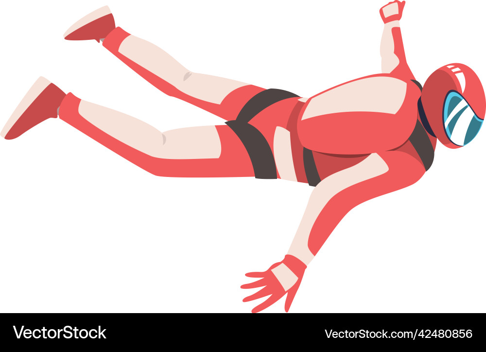 Man parachutist skydiving and free-falling Vector Image