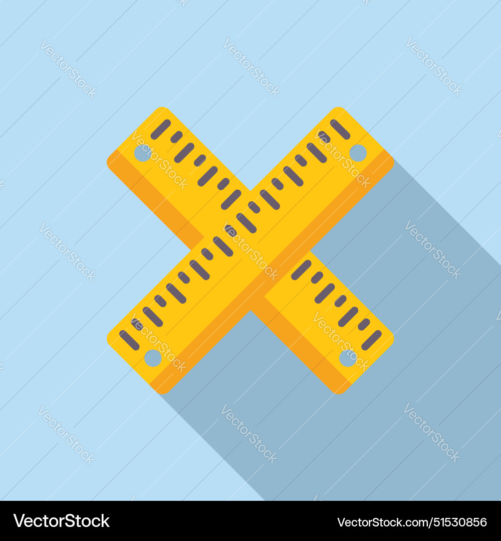 Measuring tools crossed on blue Royalty Free Vector Image
