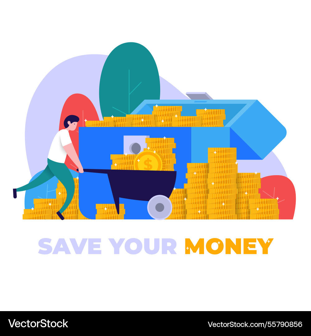 Money saving concept Royalty Free Vector Image