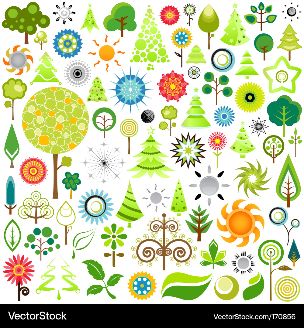 Nature icons Royalty Free Vector Image - VectorStock