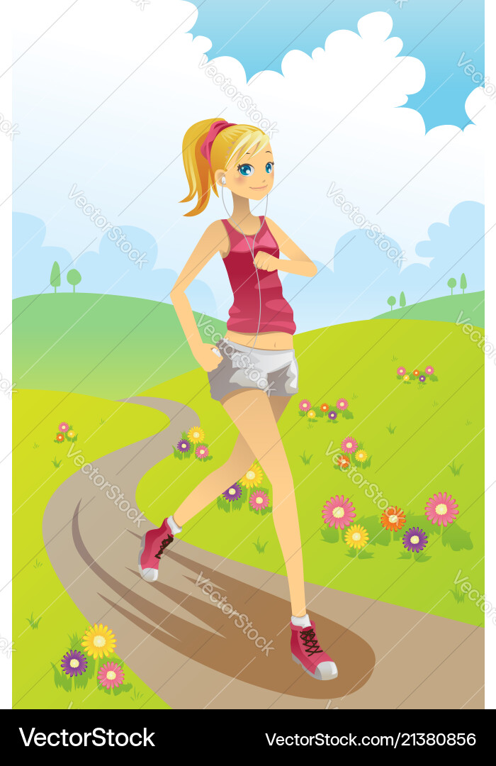 Running girl Royalty Free Vector Image - VectorStock