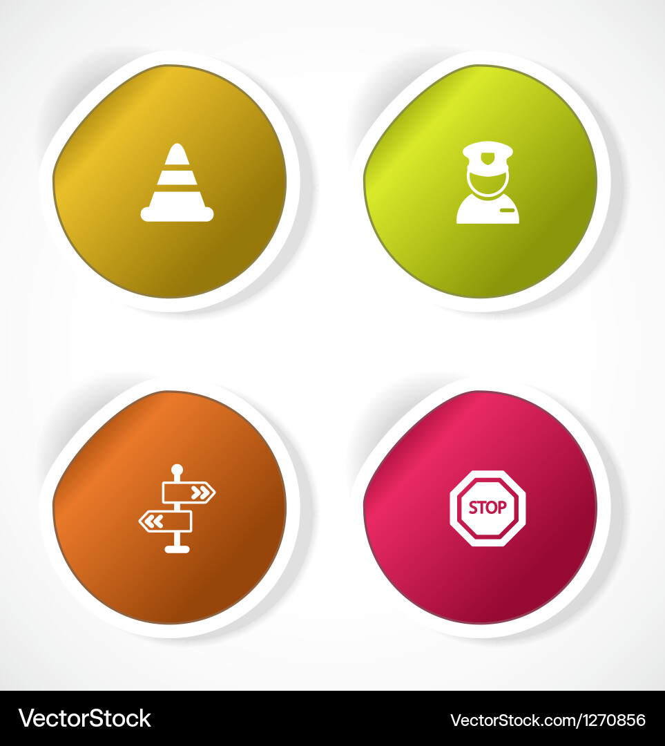 Set of stickers with icons Royalty Free Vector Image