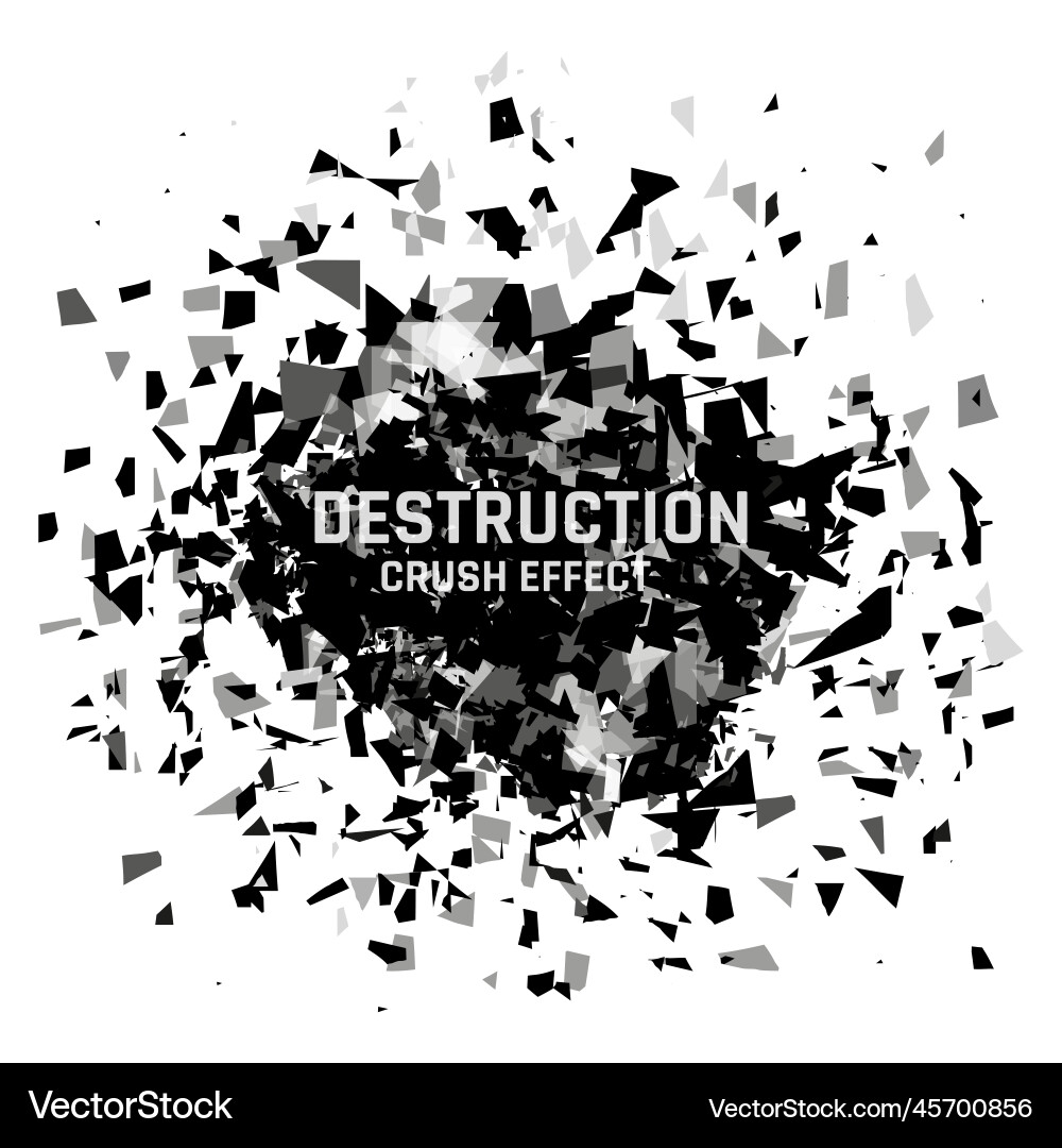Shatter destruction broken glass crush effect Vector Image