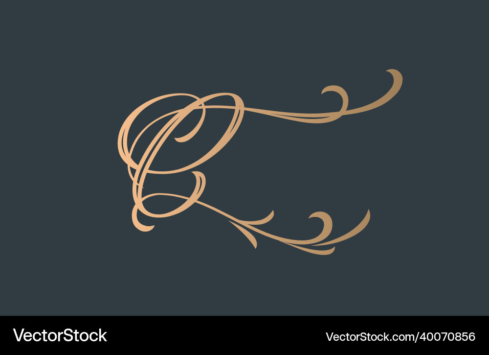 Yellow green calligraphy c alphabet letter logo Vector Image