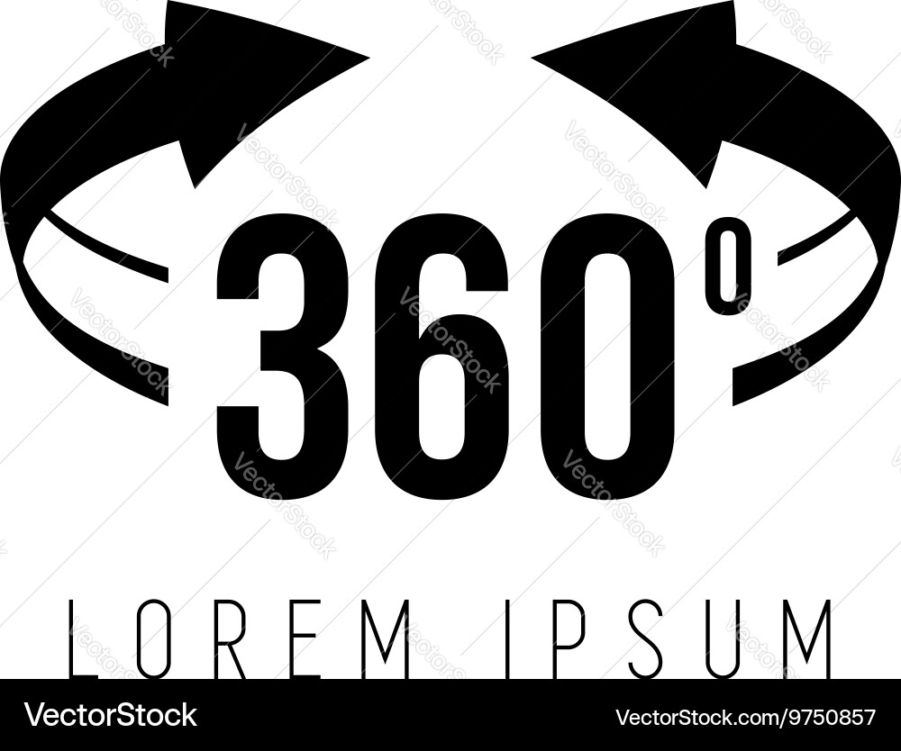 360 Rotation Circle Icon Royalty Free Vector Image